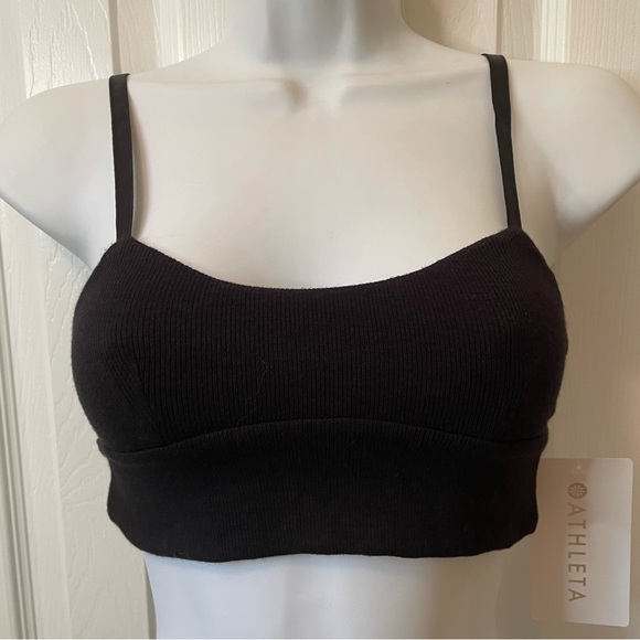 Athleta | Intimates & Sleepwear | Athleta Black Rib Sleep Bra Soft ...